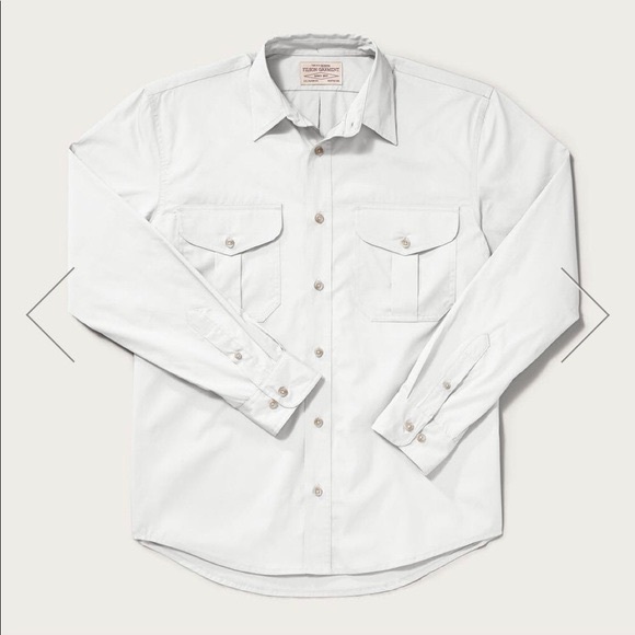 Filson | Shirts | Filson Feather Cloth Long Sleeve Button Down White ...